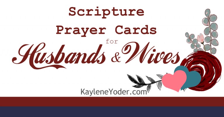 Scripture Prayer Cards for Husbands and Wives - Kaylene Yoder